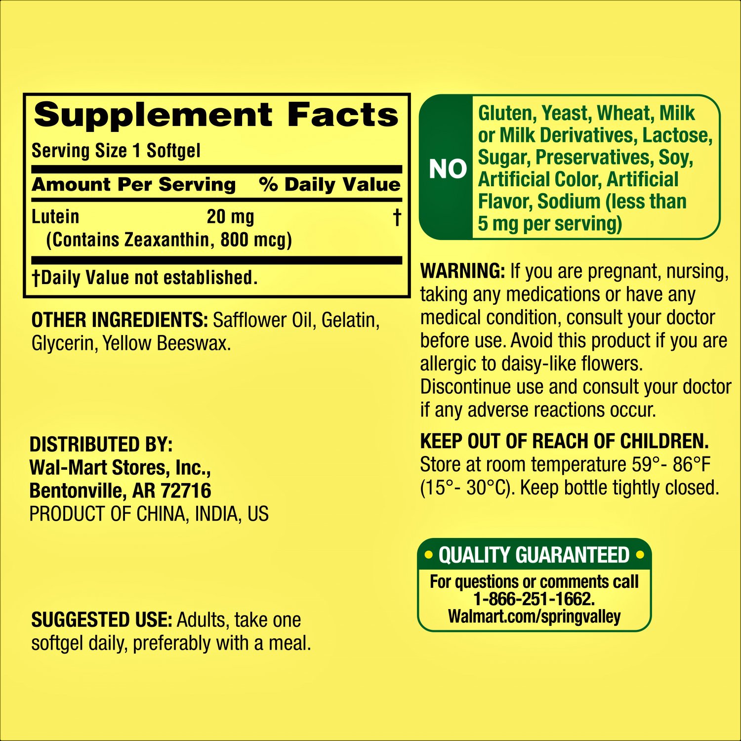 Lutein with Zeaxanthin Eye Health Dietary Supplement 20 mg 30 Softgels