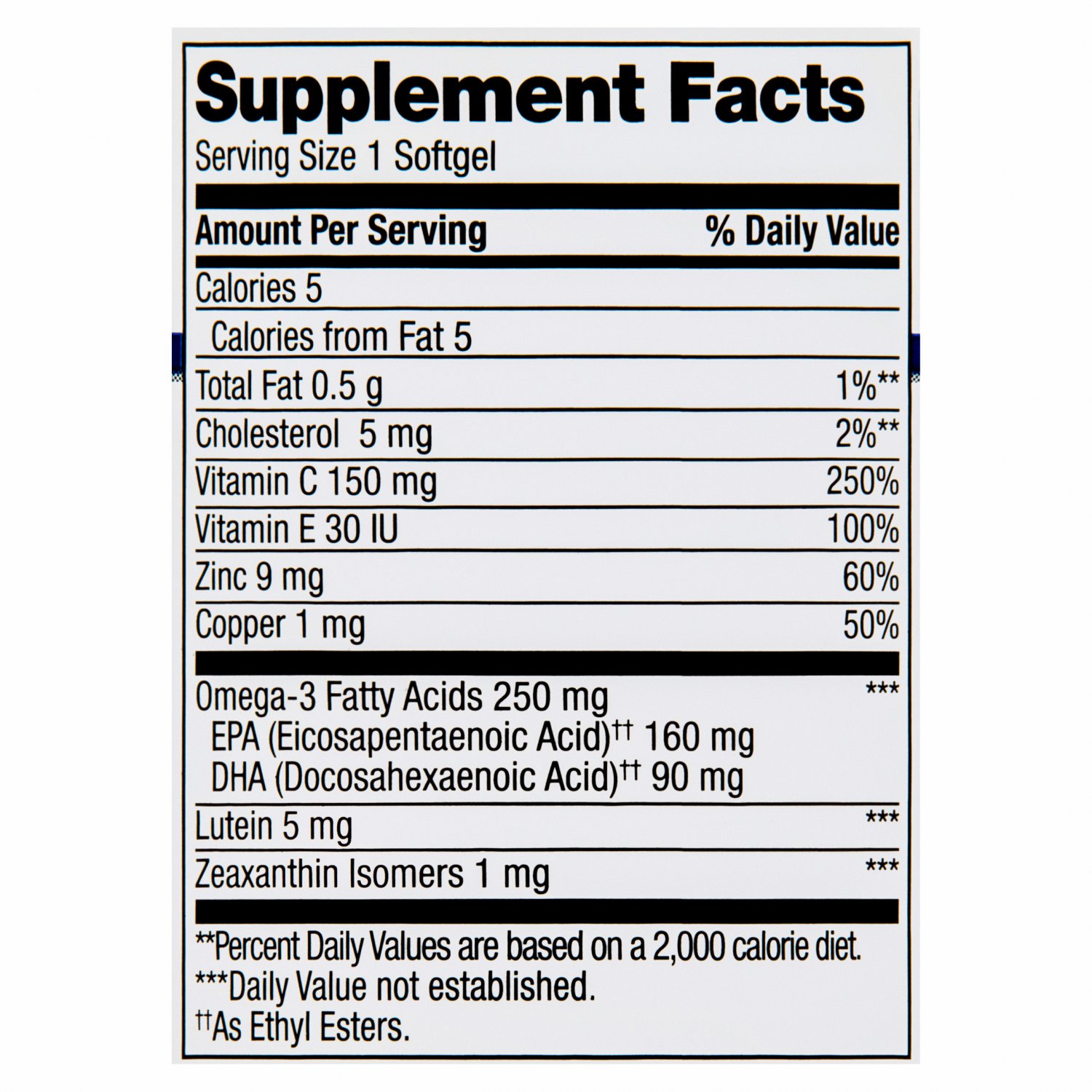 Equate Vision Formula 50+ With Omega 3 Lutein & Zeaxanthin 50 Softgels