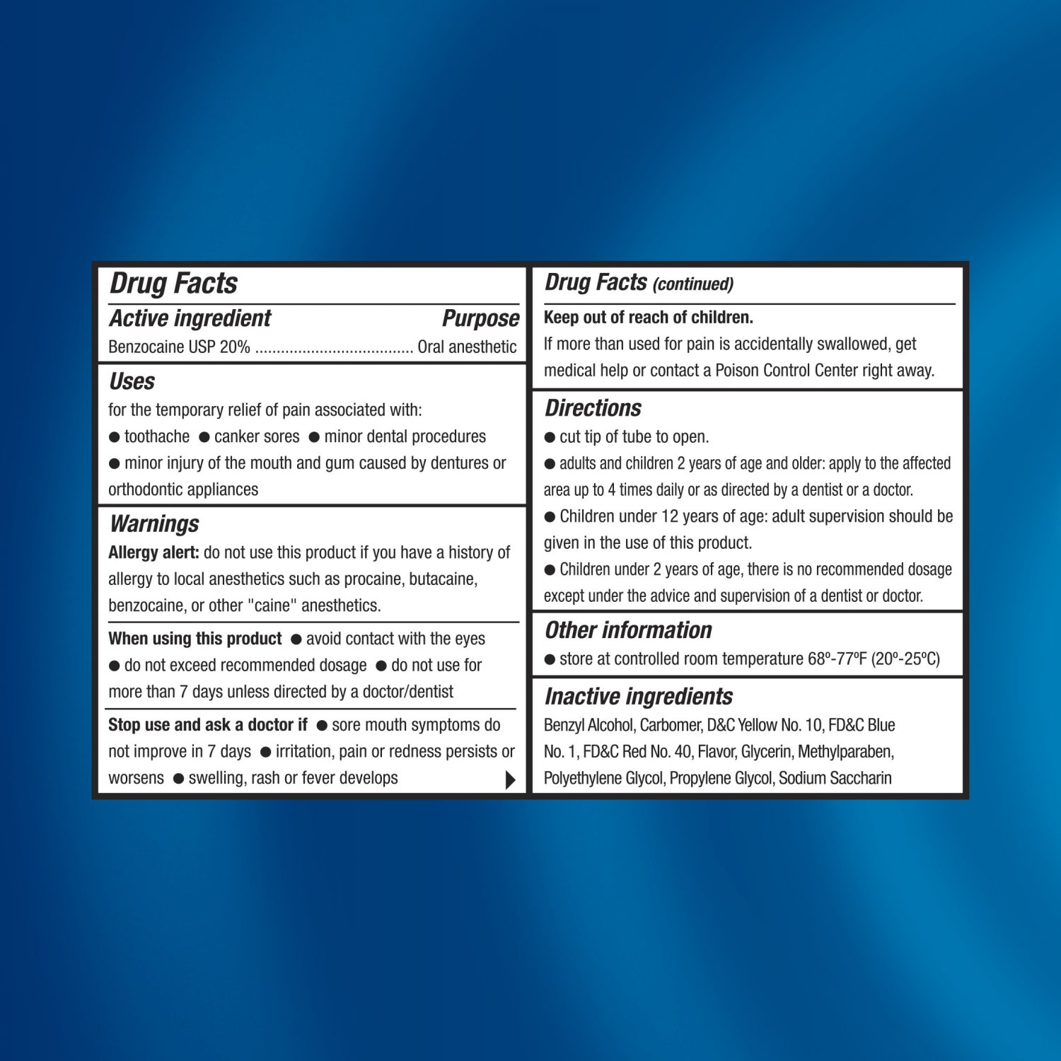 Equate Orasol Oral Anesthetic Gel 0.33 Oz