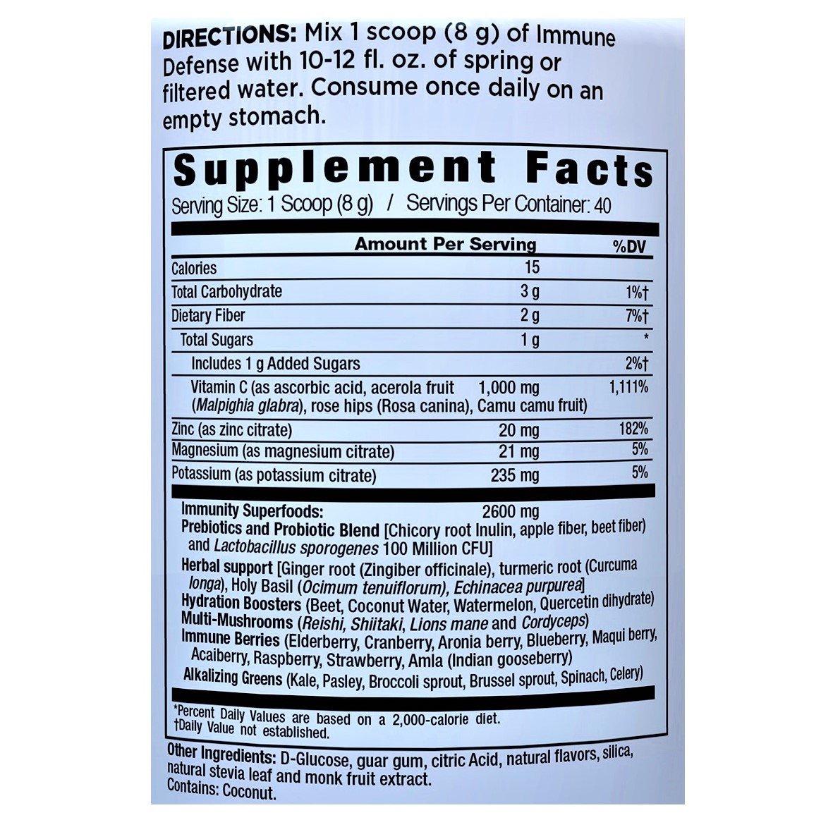 Country Farms Immune Defense Powder Superfood Berry Flavor 40 Servings