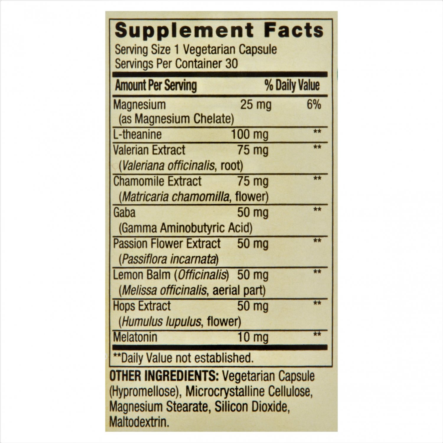 Spring Valley Sleep Aid Formula Sleep Support 30 Vegetarian Capsules