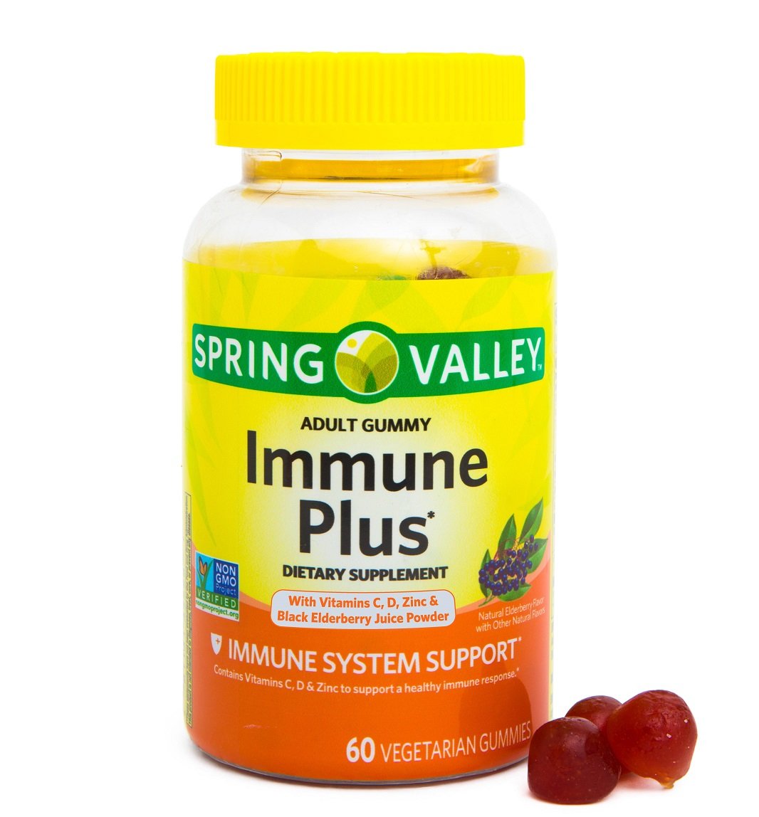 Spring Valley Immune Plus Immune Sistem Support 60 Vegetarian Gummies