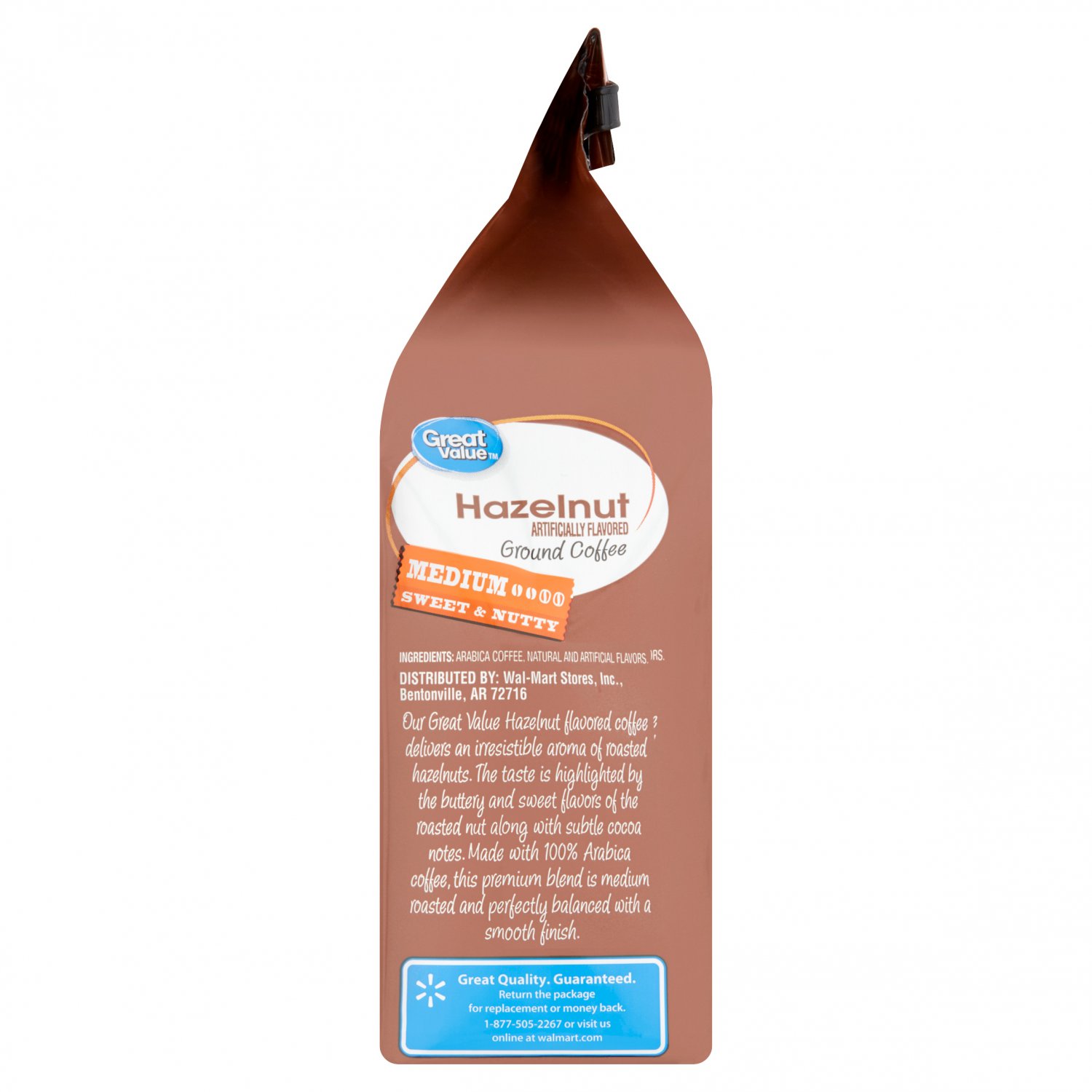 Great Value Hazelnut Medium Ground Coffee (12 oz Pack) 2 Pack