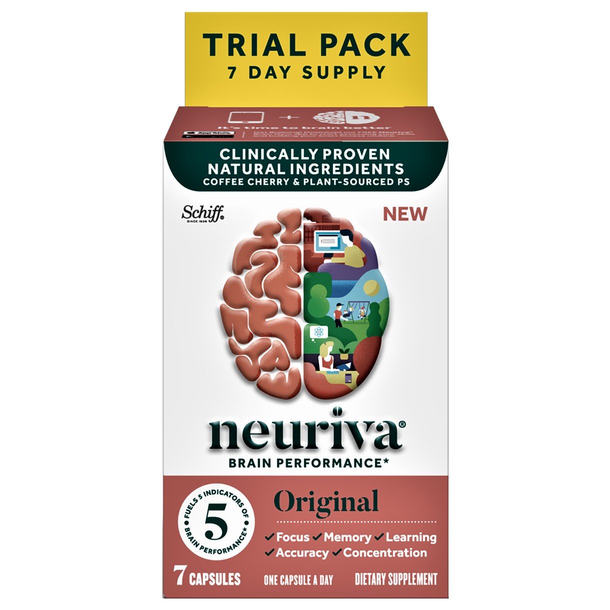 Neuriva Original Brain Performance Supplement 7 Capsules