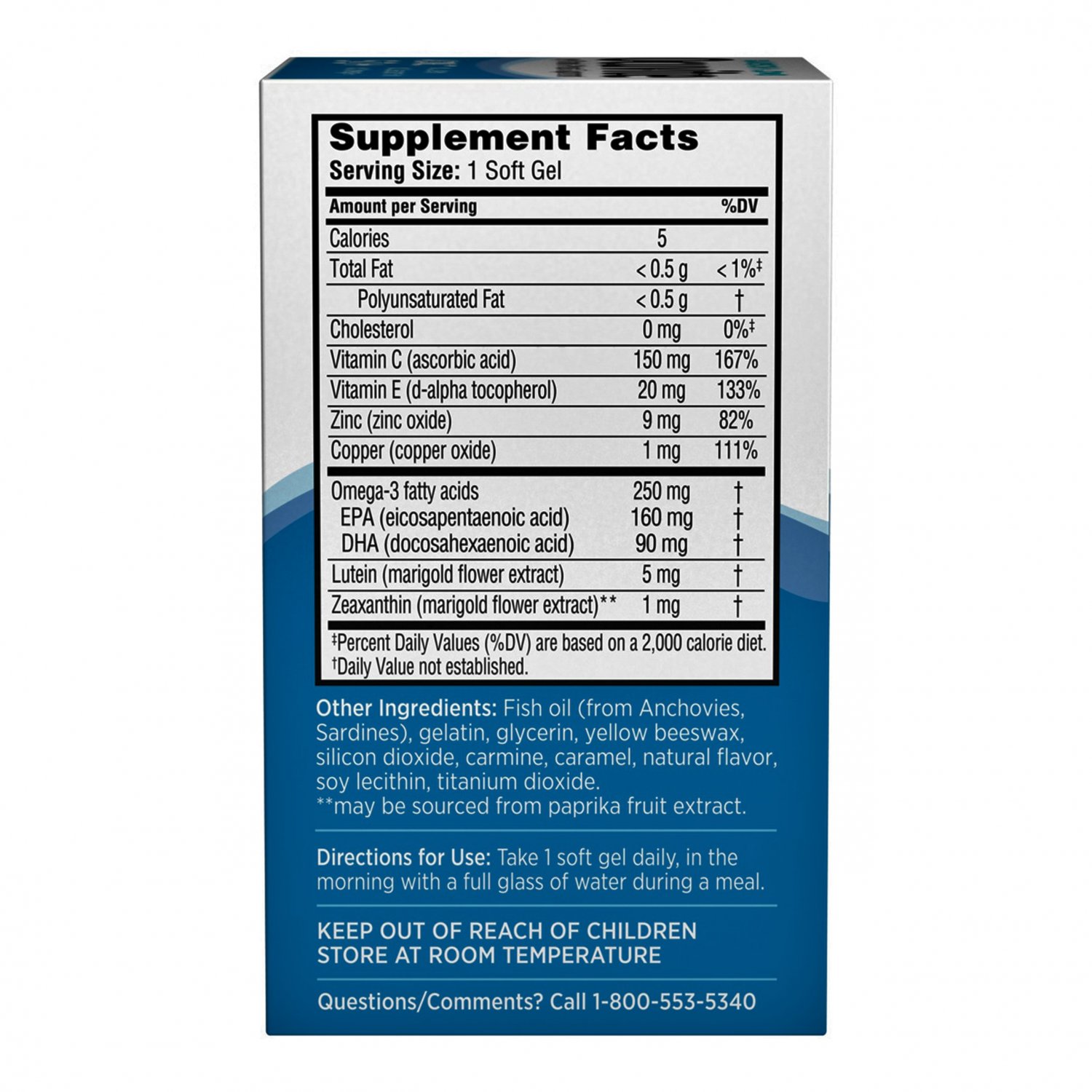 Ocuvite Adult 50 + Vitamin & Mineral Supplement 90 Softgels