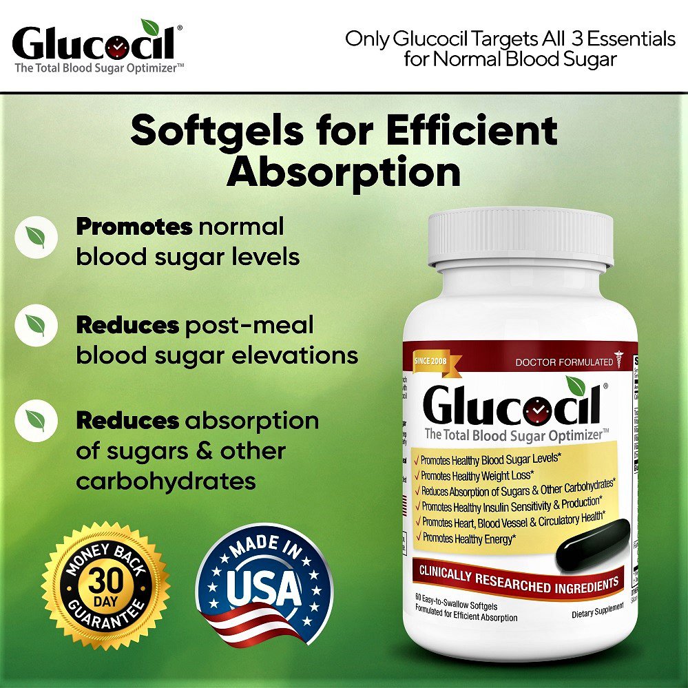 Glucocil The Total Blood Sugar Optimizer 60 Softgels
