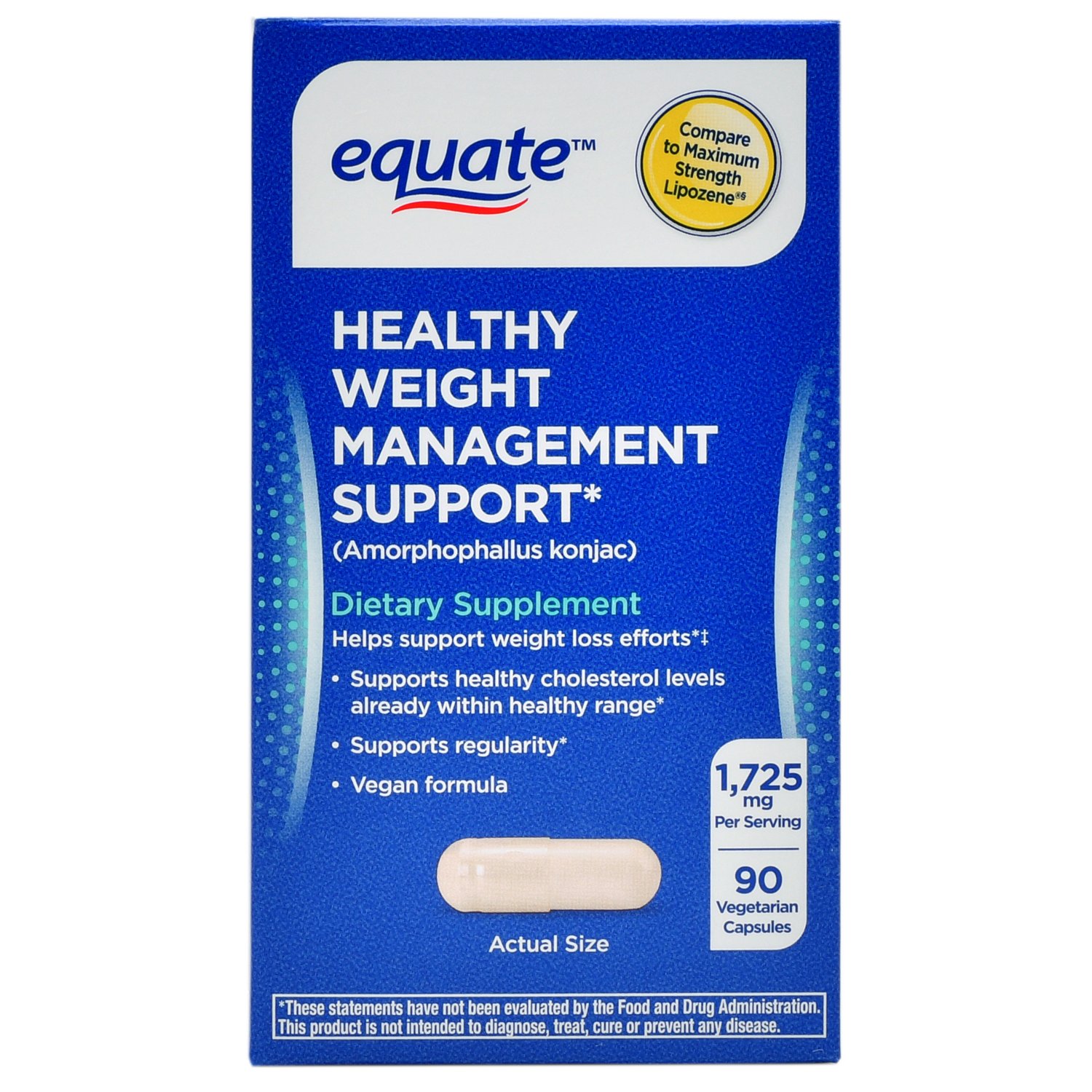 Equate Healthy Weight Management 1725mg 90 Vegetarian Capsules