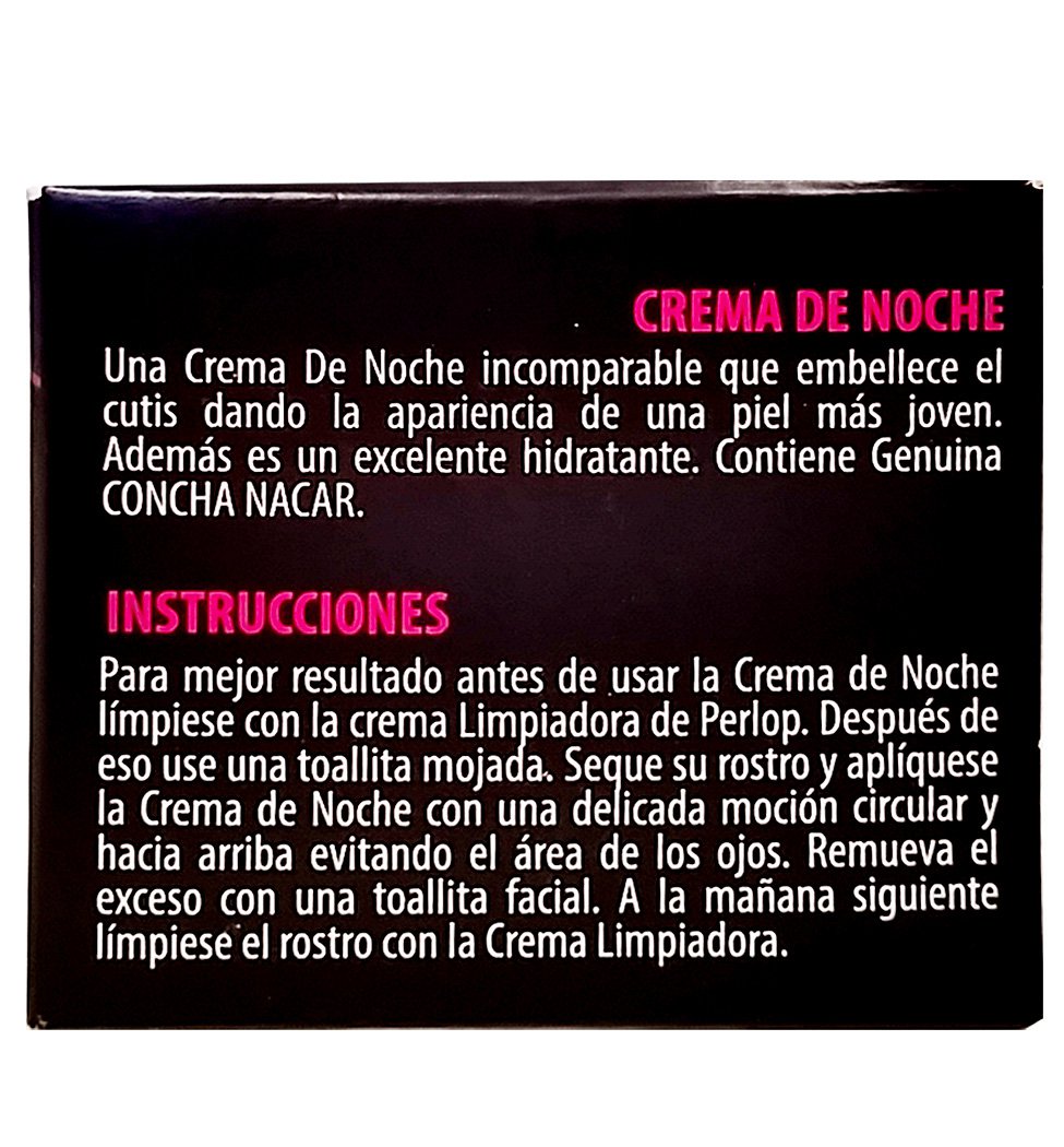 Concha Nacar Perlop Night Cream Genuine Nacar Shell 2 Oz