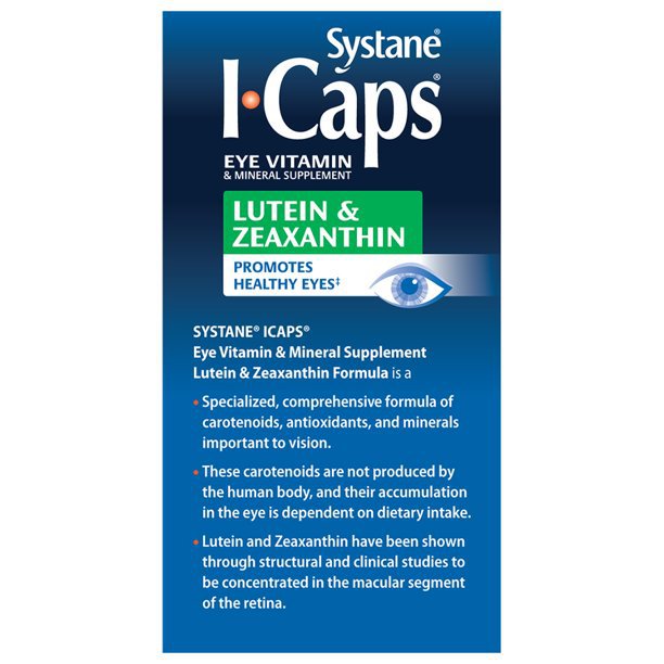 Systane I-Caps Lutein and Zeaxanthin Eye Vitamin Coated Tablets 120 Count