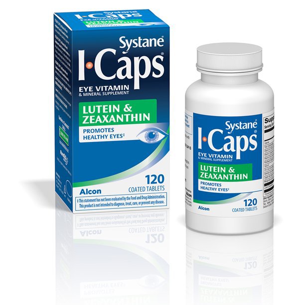 Systane I-Caps Lutein and Zeaxanthin Eye Vitamin Coated Tablets 120 Count