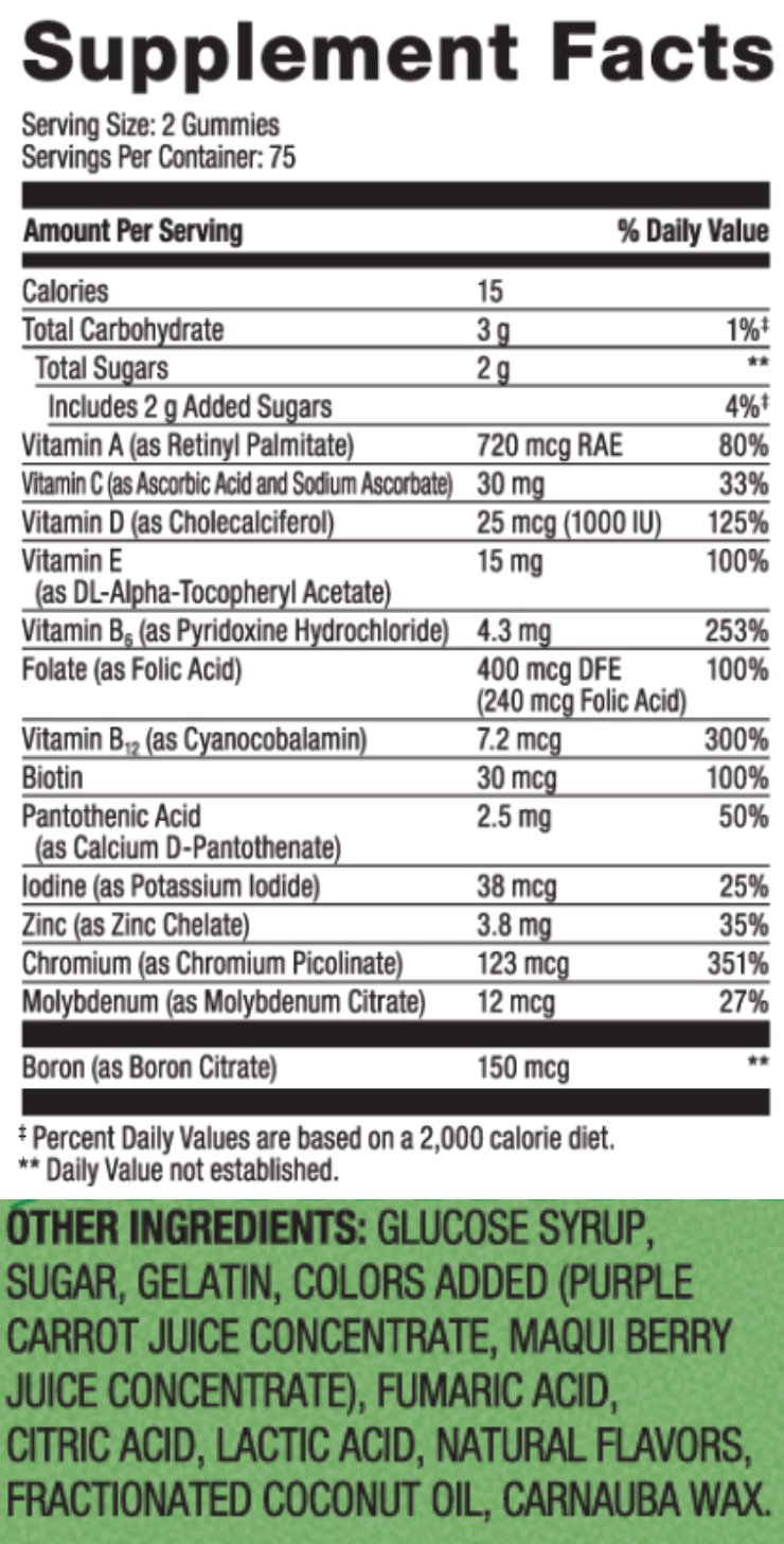 Equate Adult Multivitamin Dietary Supplement 150 Gummies