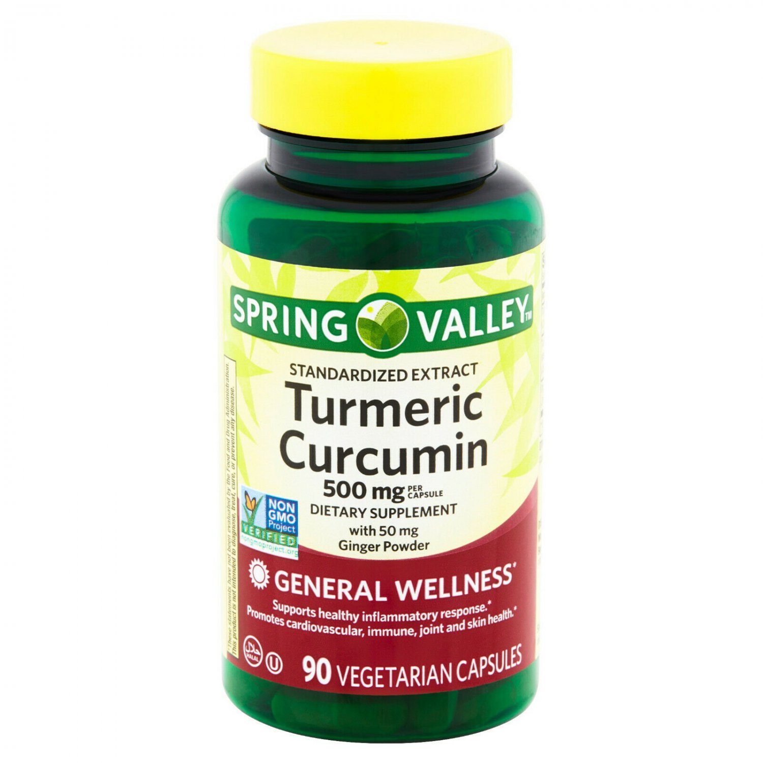 Spring Valley Turmeric Curcumin Capsules 500 mg General Wellness 90 ...