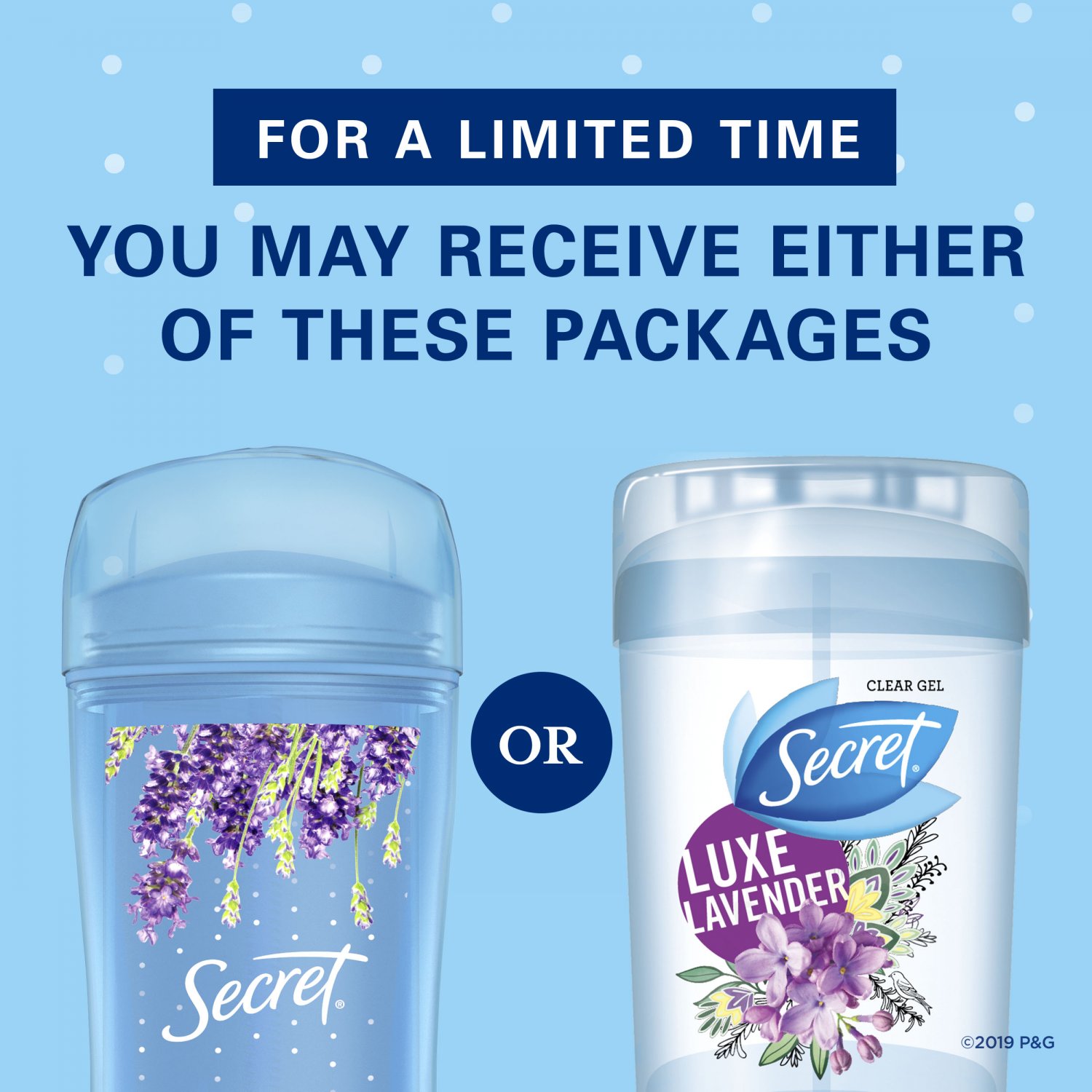 Secret Fresh Antiperspirant Deodorant Clear Gel Luxe Lavender 2.6 oz