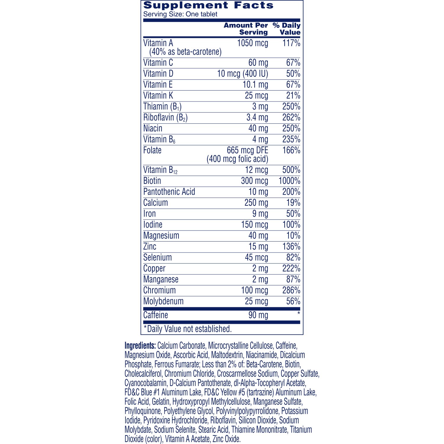 One A Day Energy Multivitamin Tablets, Multivitamins for Men & Women ...
