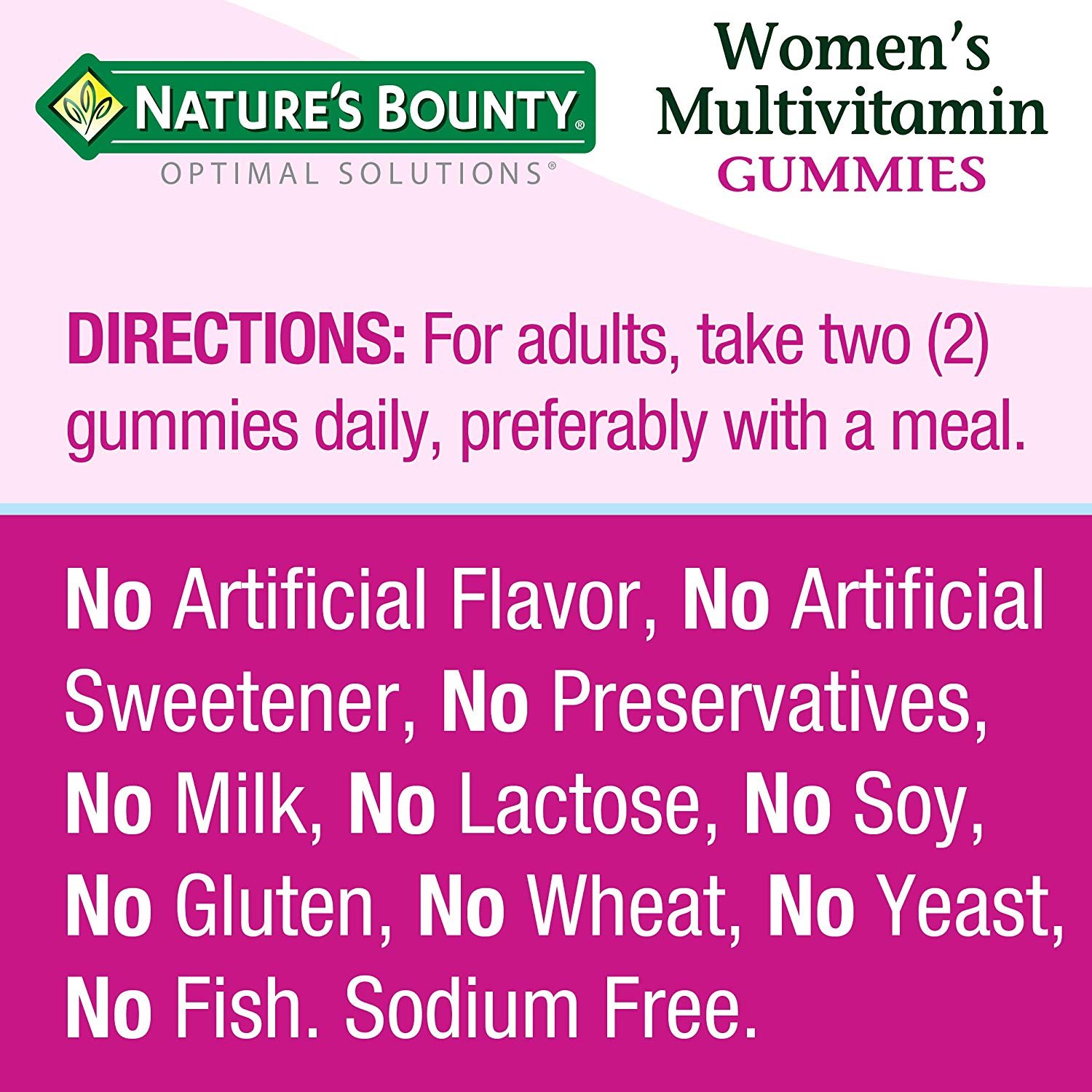 Nature's Bounty Optimal Solutions Women's Multivitamin Gummy Vitamins ...