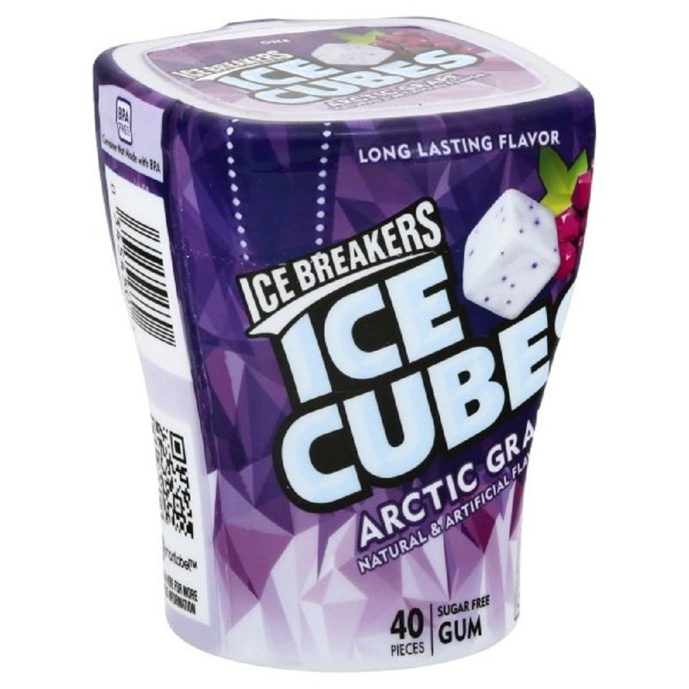 Ice Breakers Ice Cubes, Arctic Grape Flavor Sugar Free Gum 40 Pieces ...