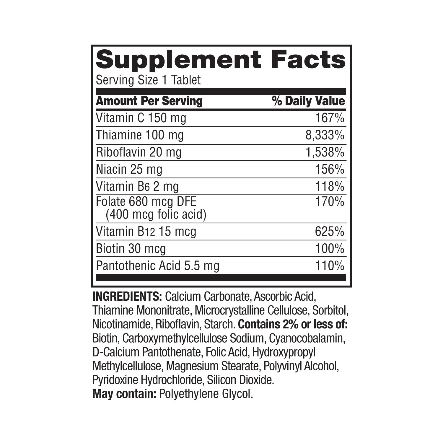 Spring Valley Super B-Complex Metabolism Support 250 Tablets