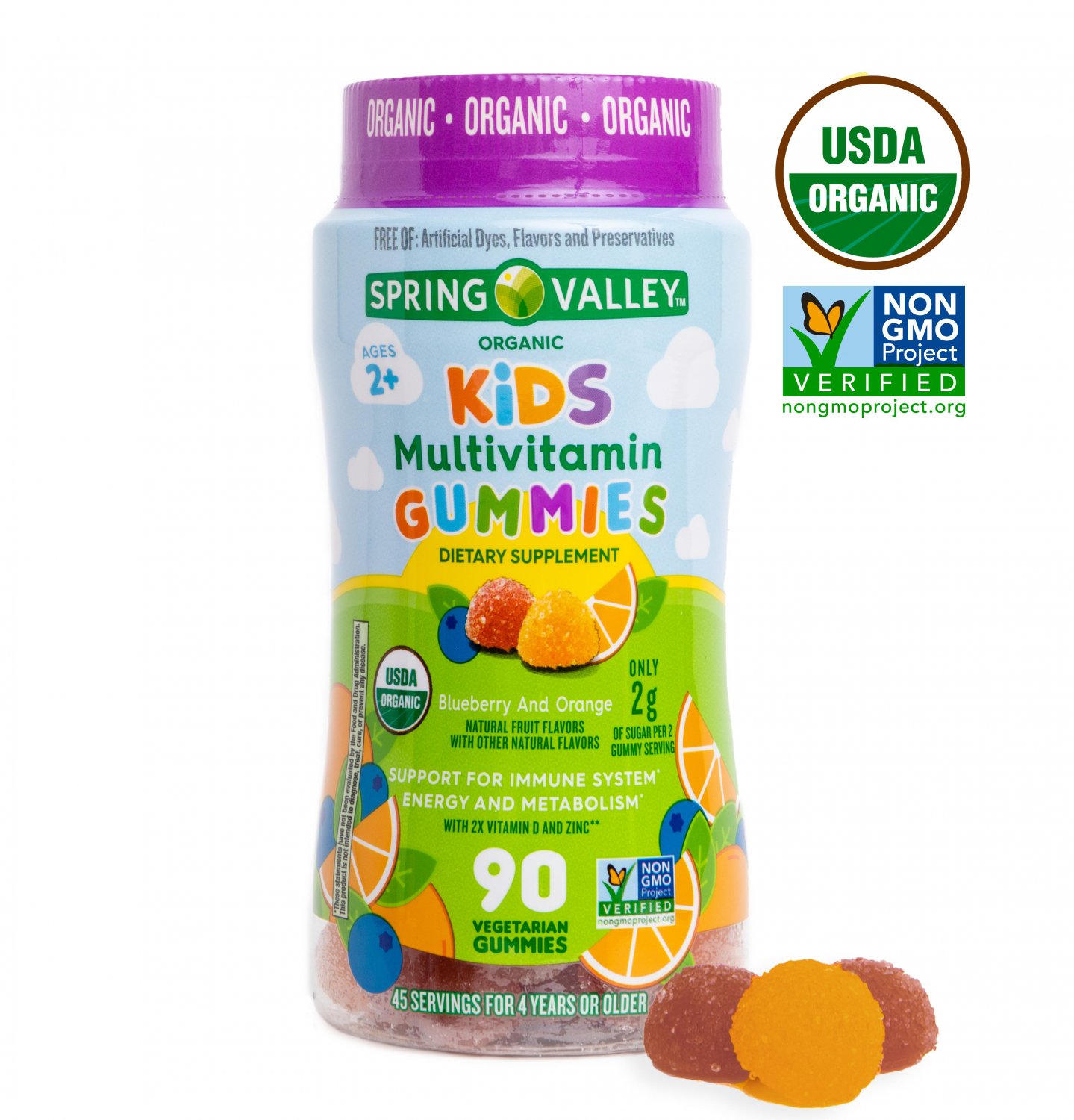 Spring Valley Organic Kids’ Multivitamin Vegetarian Gummies 90 Count