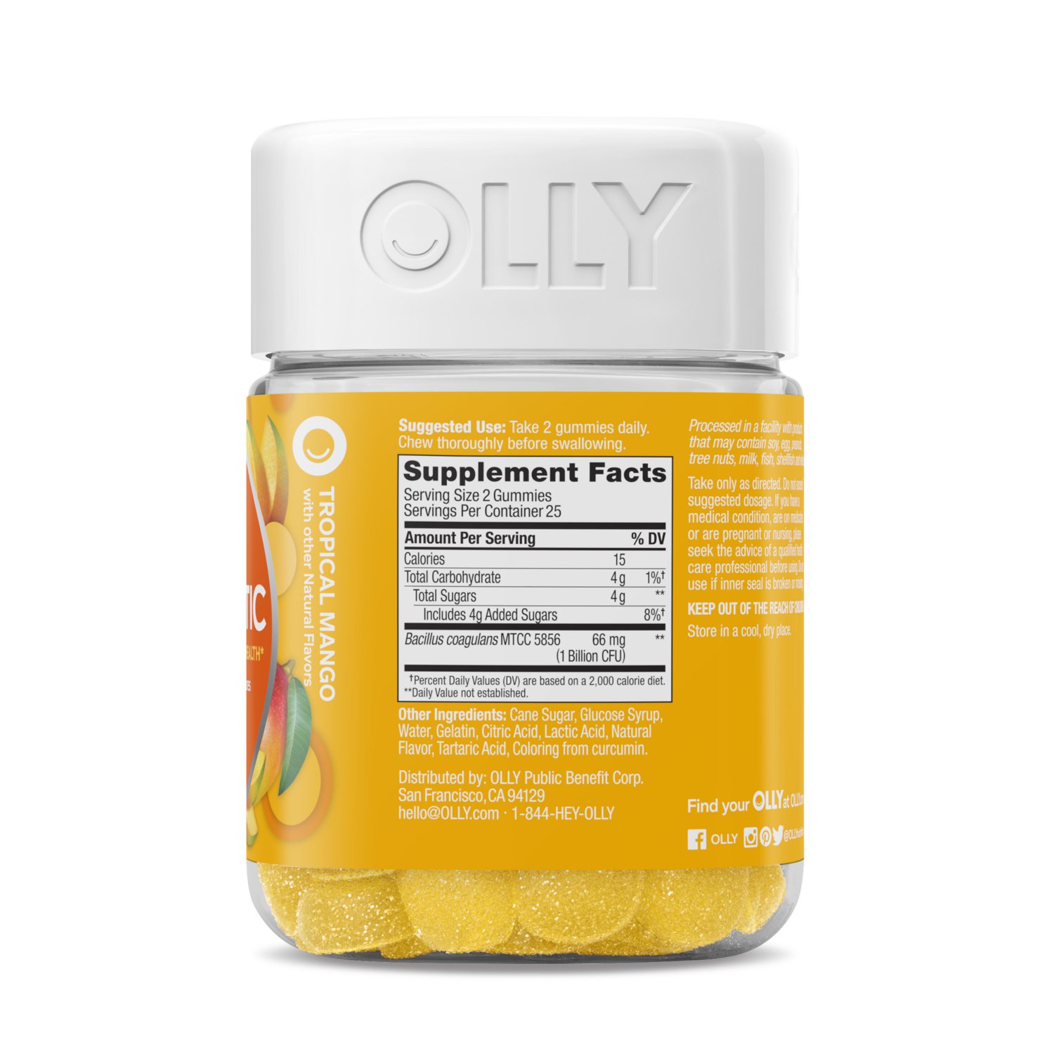 OLLY Purely Probiotic Gummy Immune & Digestive Health, 50 Gummies
