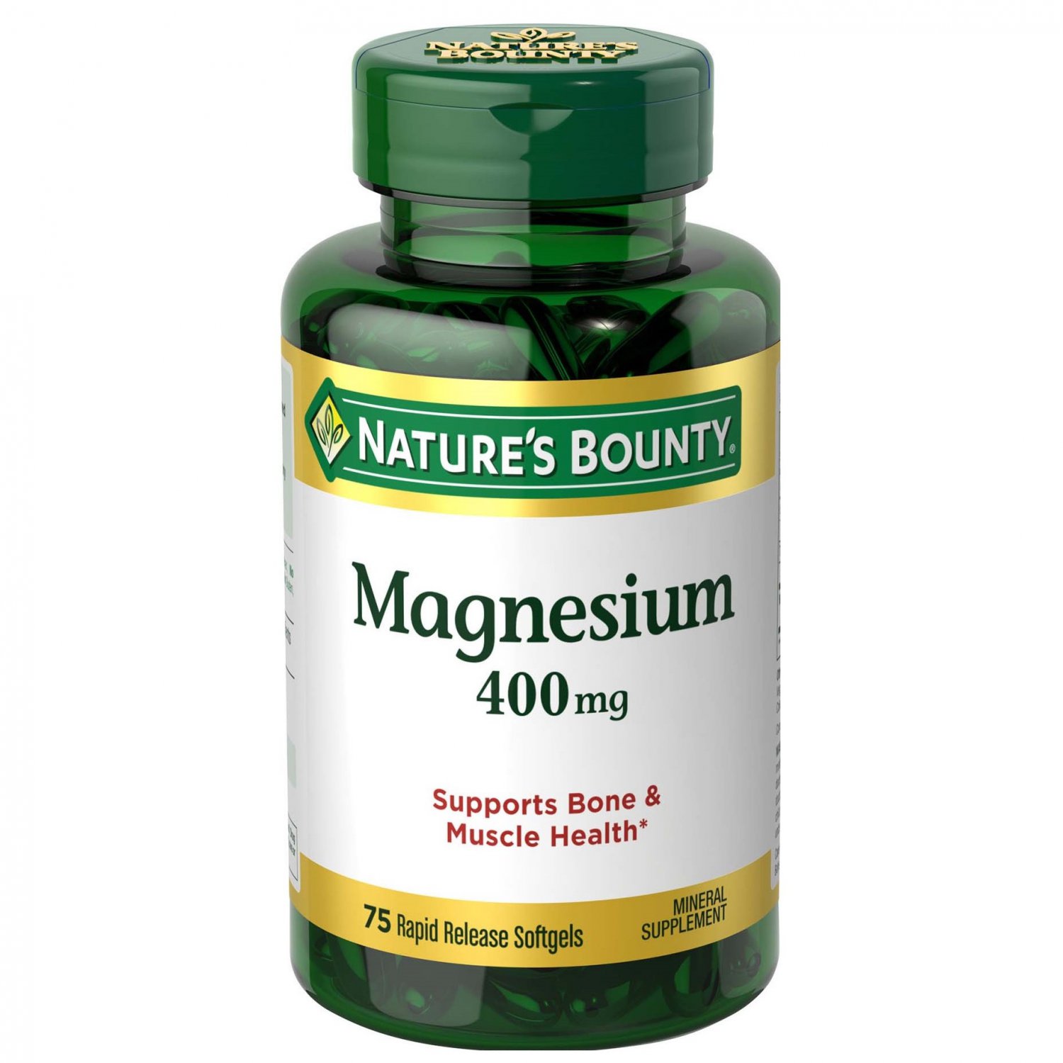 Nature's Bounty Magnesium Rapid Release Softgels, 400 Mg, 75 Count