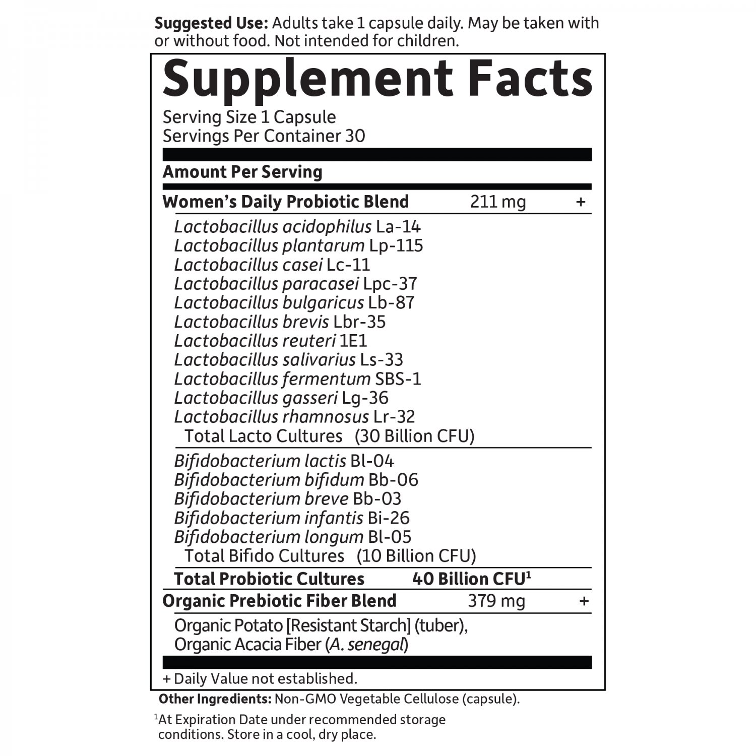 Garden of Life Women's Probiotics 40 billion CFU Daily Care Capsules 30 ...