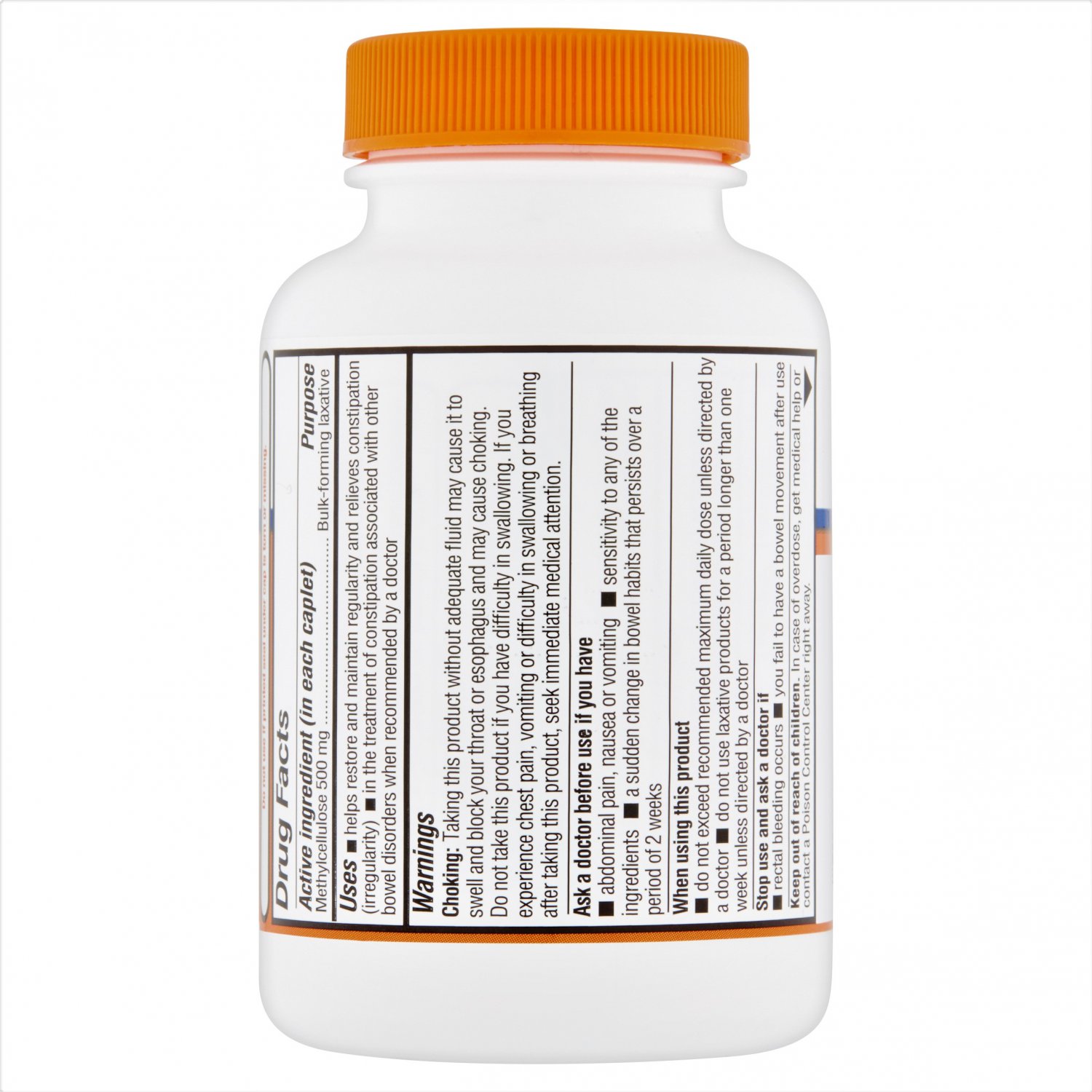 Equate Fiber Therapy Methylcellulose 500 mg Capsules 100 Count
