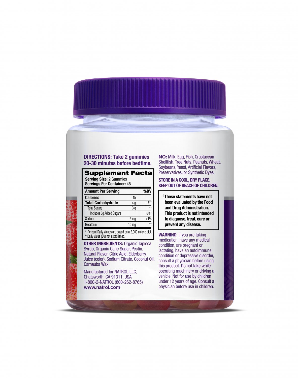 Natrol Strawberry Melatonin Gummies, Strawberry 10 mg, 90 count