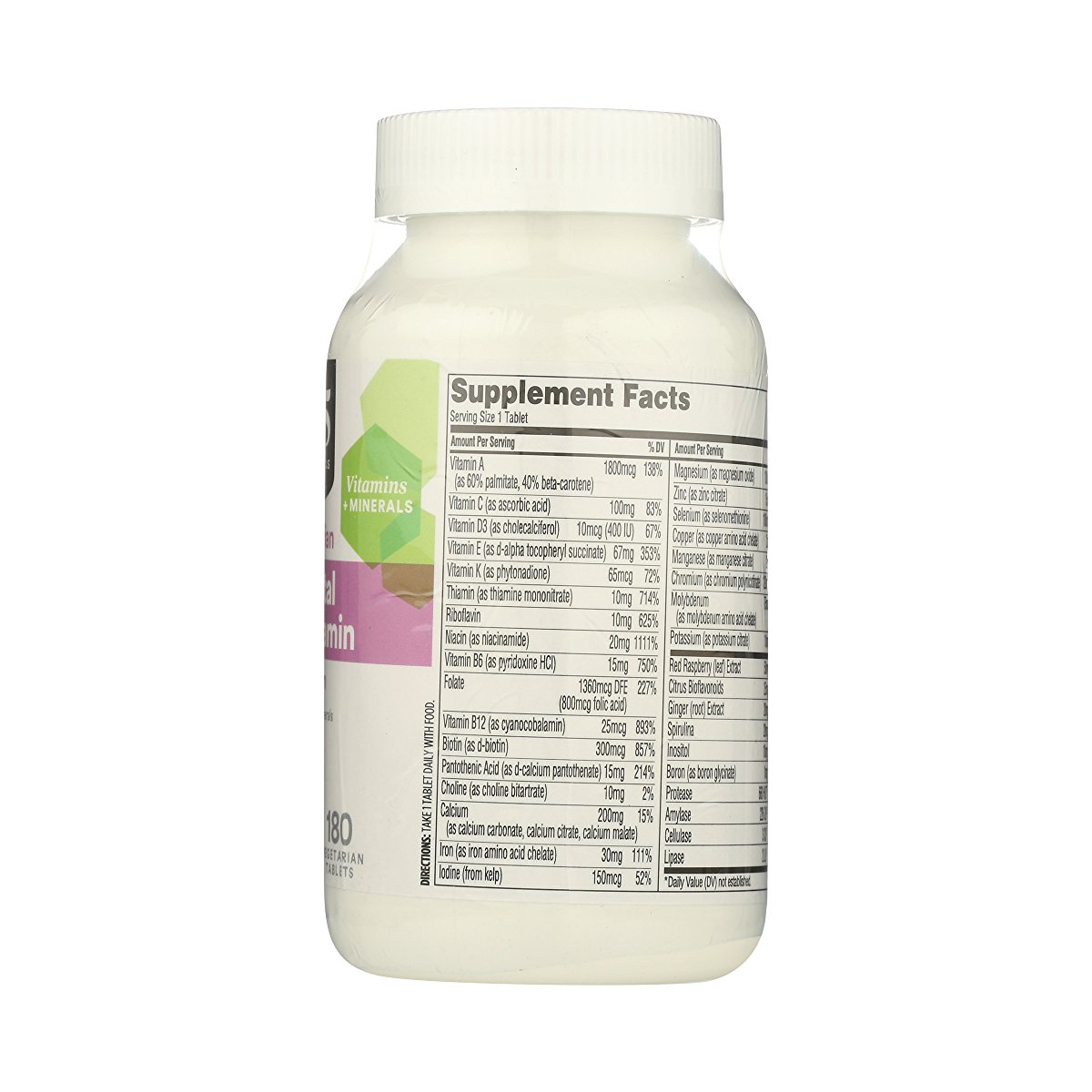 365 Whole Foods Prenatal Multivitamin with Iron 180 Vegetarian Tablets