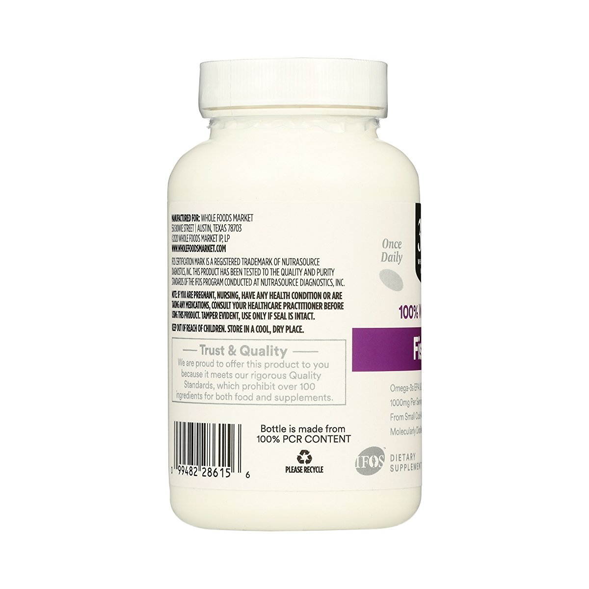 365 Whole Foods Market EFAs, Fish Oil (100% Wild Caught) 1000mg, 100 ...