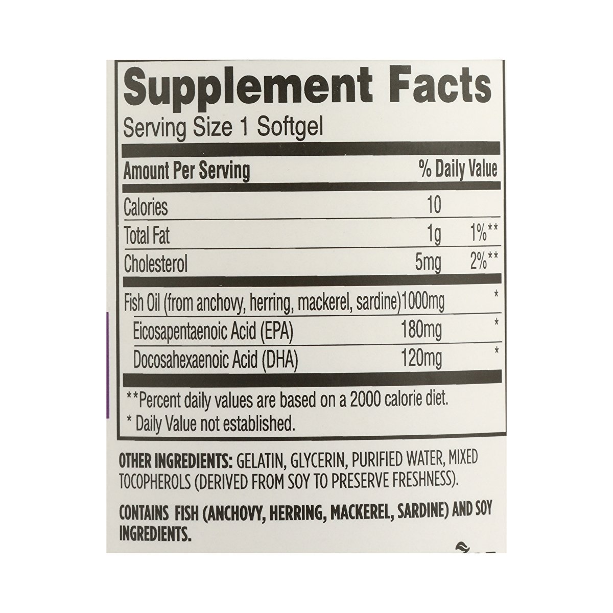 365 Whole Foods Market EFAs, Fish Oil (100% Wild Caught) 1000mg, 250 ...