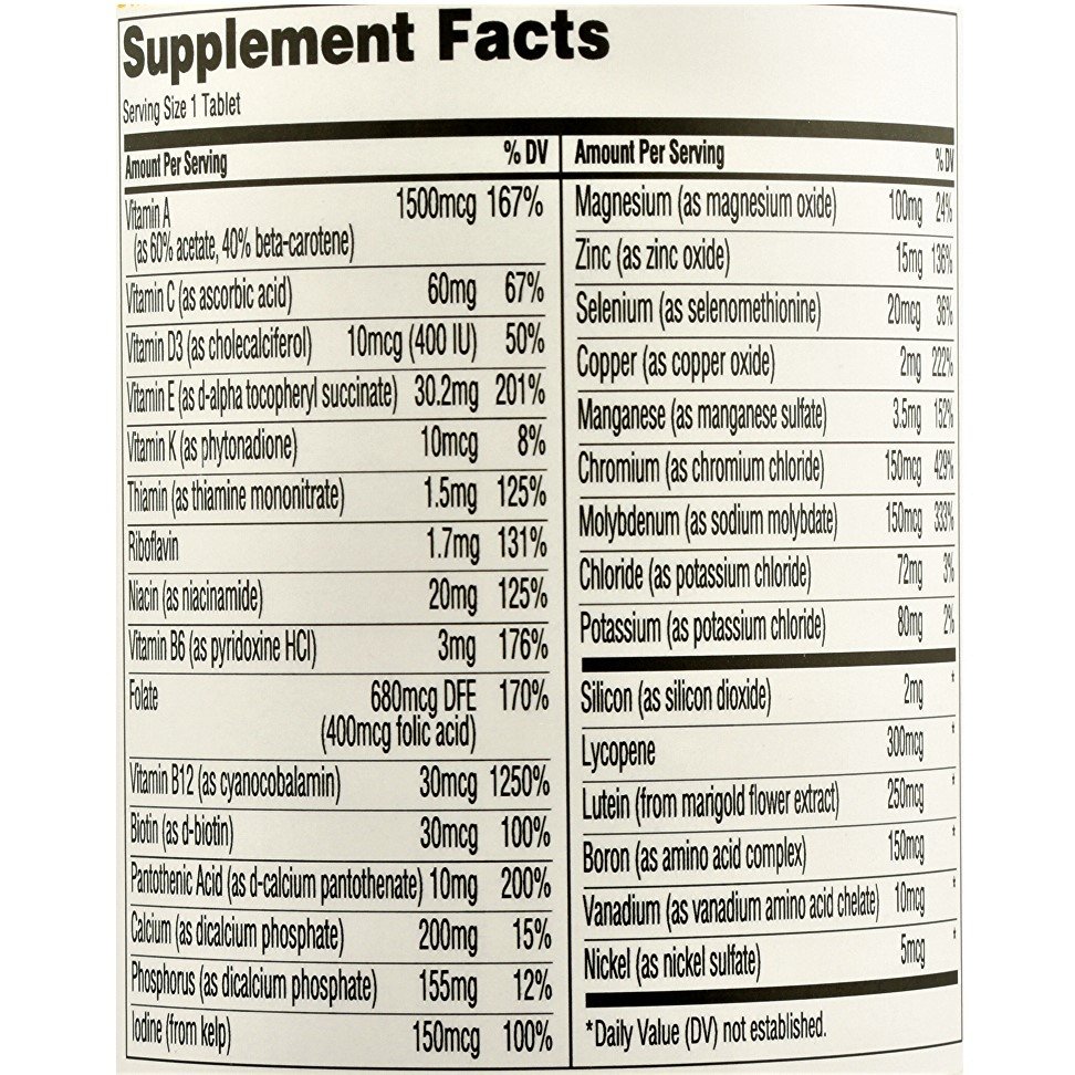 365 Multivitamin Age 50+ iron-free 180 Tablets