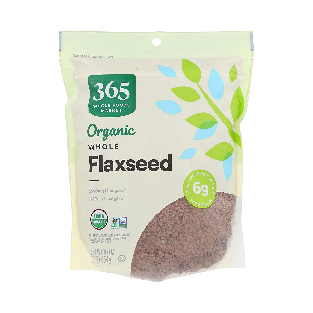 365 by Whole Foods Market Organic Whole Flaxseed, 16 Oz