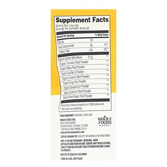 365 Organic Organic Golden Milk Powder 6 Oz