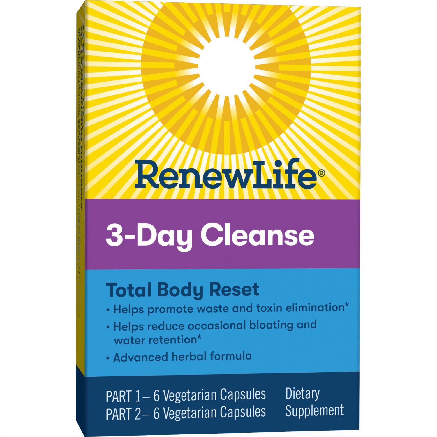 Renew Life Adult Total Body Reset Cleanse, 3-Day Program, 12 Capsules