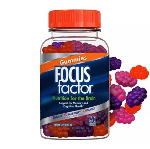 Focus Factor Nutrition for The Brain Health, 60 Vegetarian Gummies
