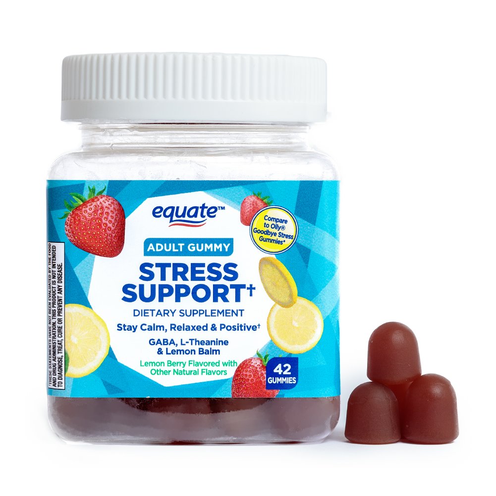 Equate Stress Support Gummies with GABA and L-Theanine, 42 Count