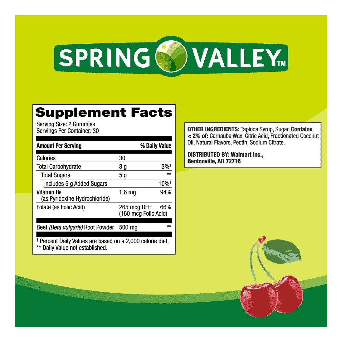 Spring Valley 500mg Beet Root Vegetarian Gummies, 500 mg, 60 Count