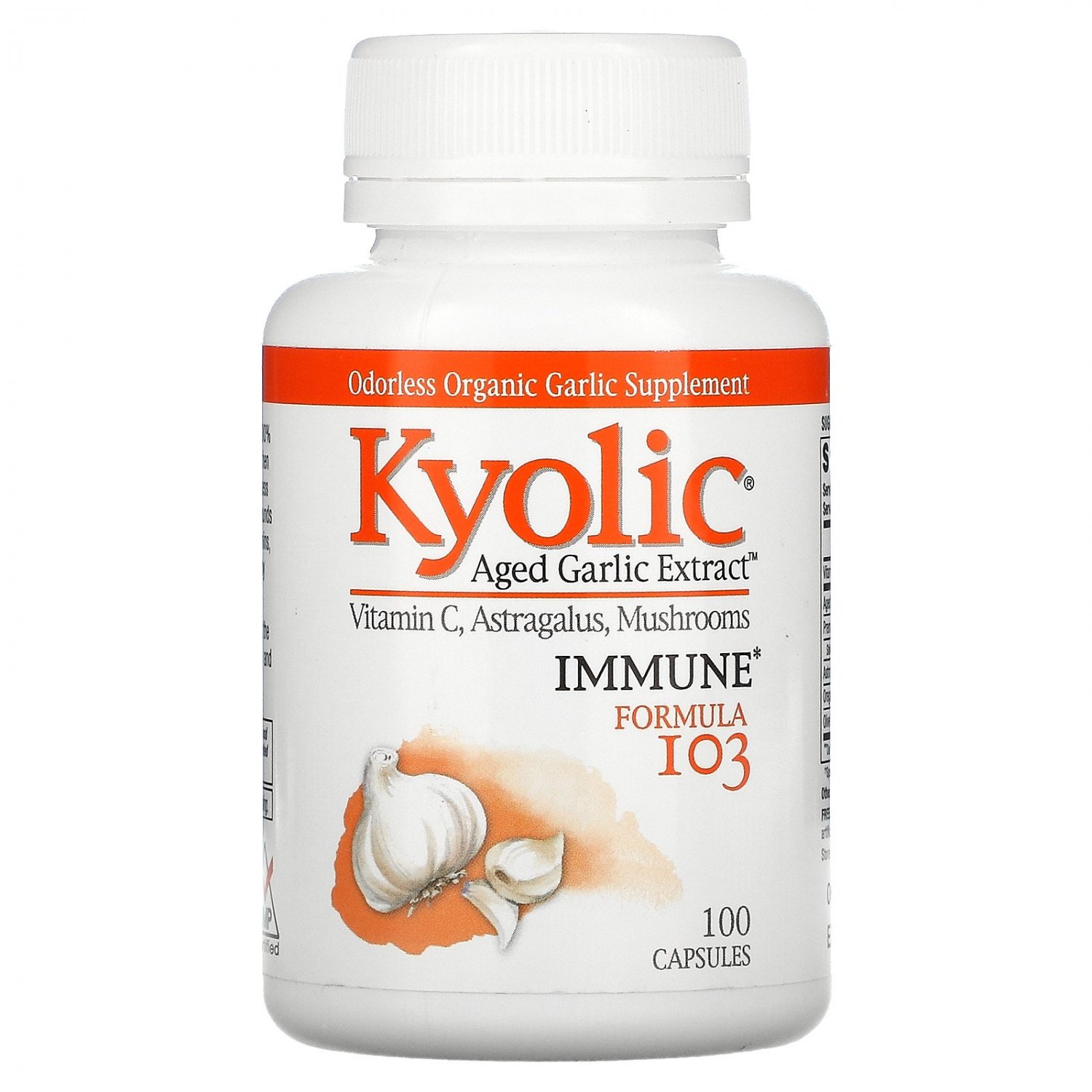 Kyolic Aged Garlic Extract Immune Formula 103, 100 Capsules