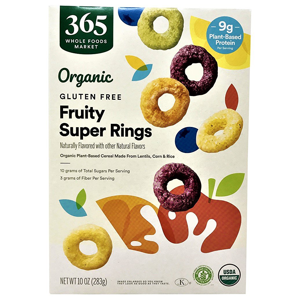365 by Whole Foods Market Cereal Organic Fruity Super Rings, 10 oz ...