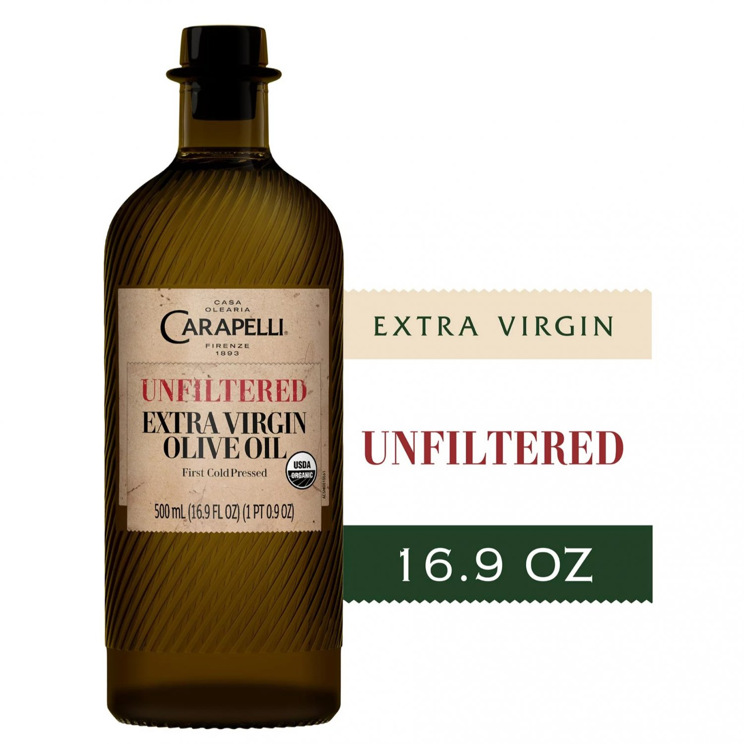 Carapelli Unfiltered Extra Virgin Olive Oil, 16.9 oz