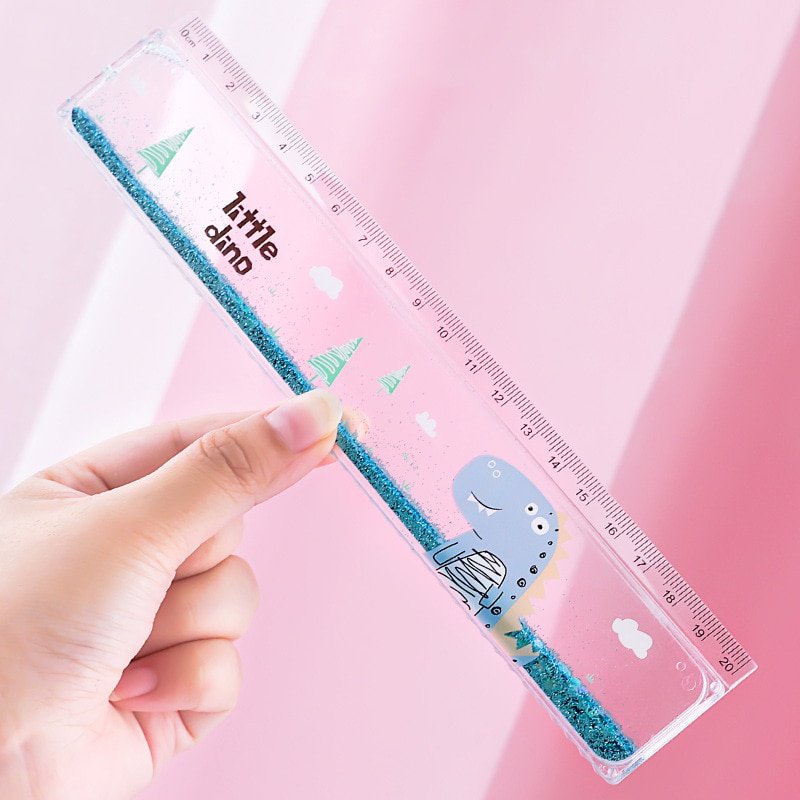 1 pc Creative Cute Ruler Sequin Quicksand 20cm Kawaii Student Rulers ...
