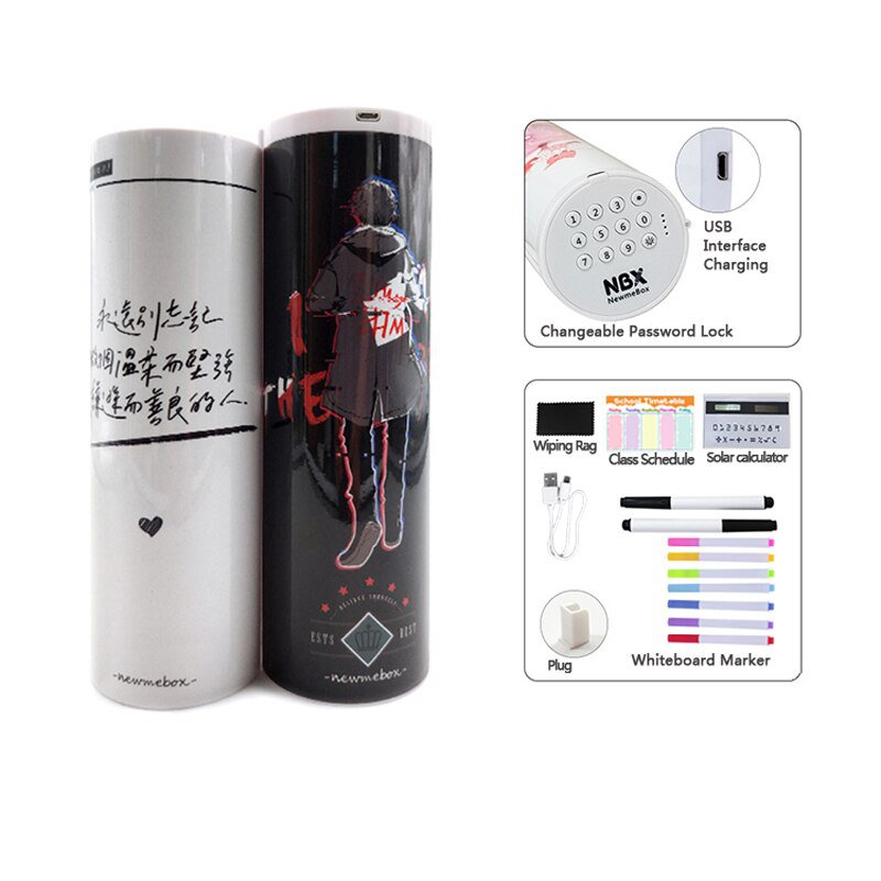 NBX Password Pencil Case Electronic Lock Code Multifunction Quicksand ...