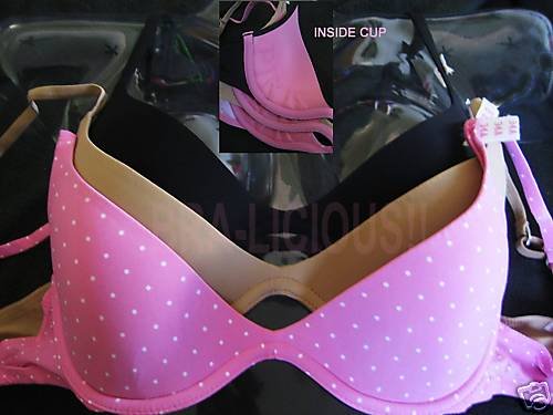 New Victoria Secret Pink Lowcut Scoopneck Bra 36c Dots