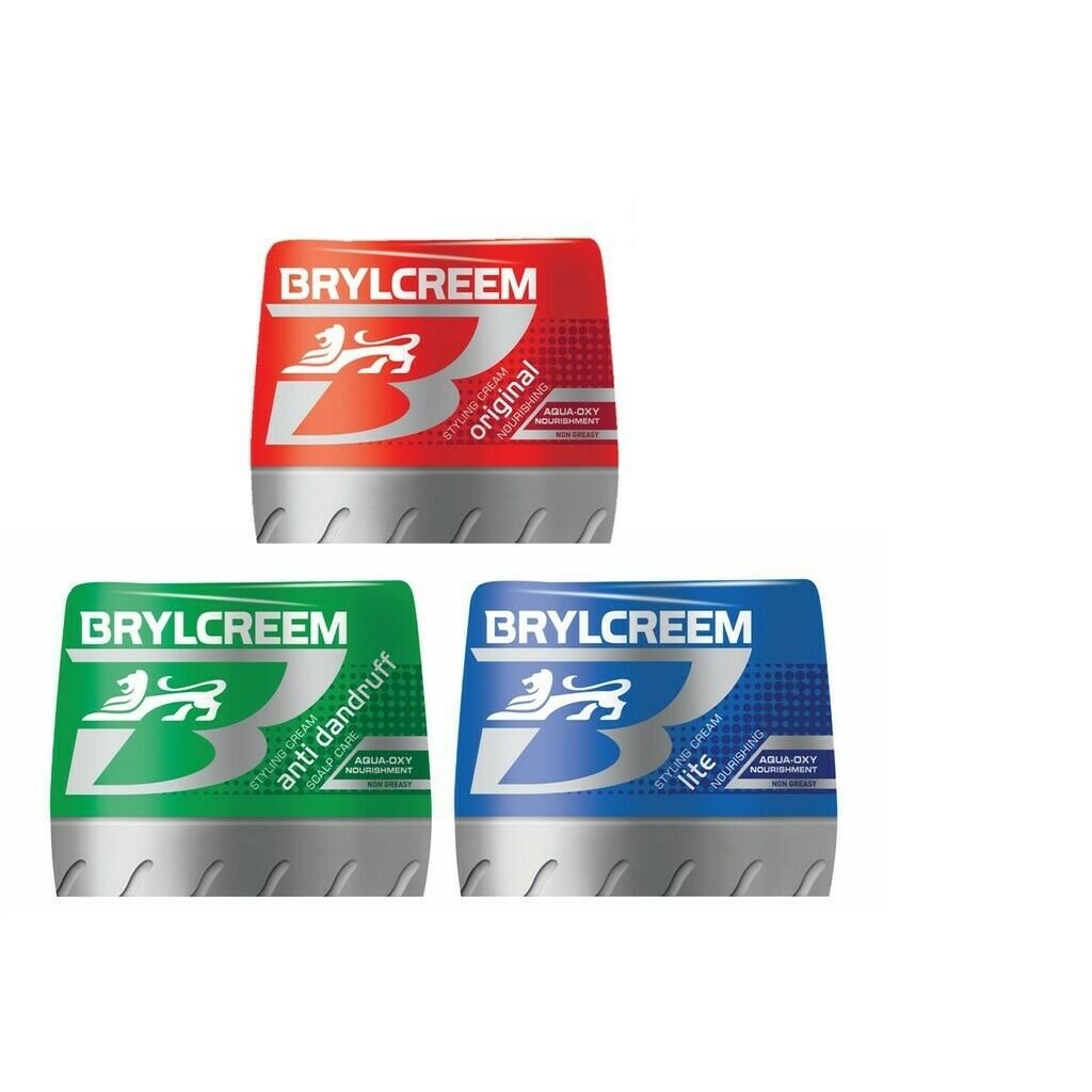 BRYLCREEM Original Hair Styling Cream Anti Dandruff Lite 3 Pieces X 125ml