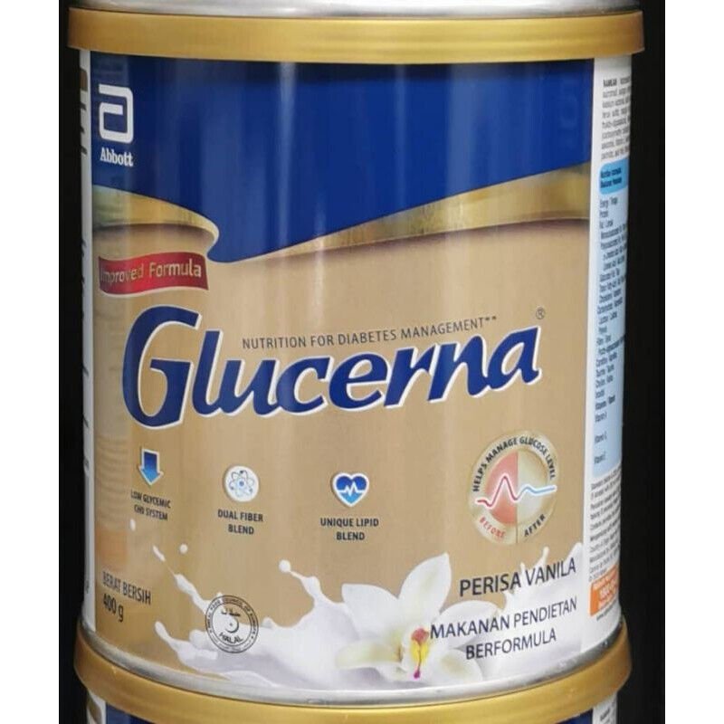 GLUCERNA VANILLA 4 X 400 G Triple Care Diabetic Nutrition Milk Powder
