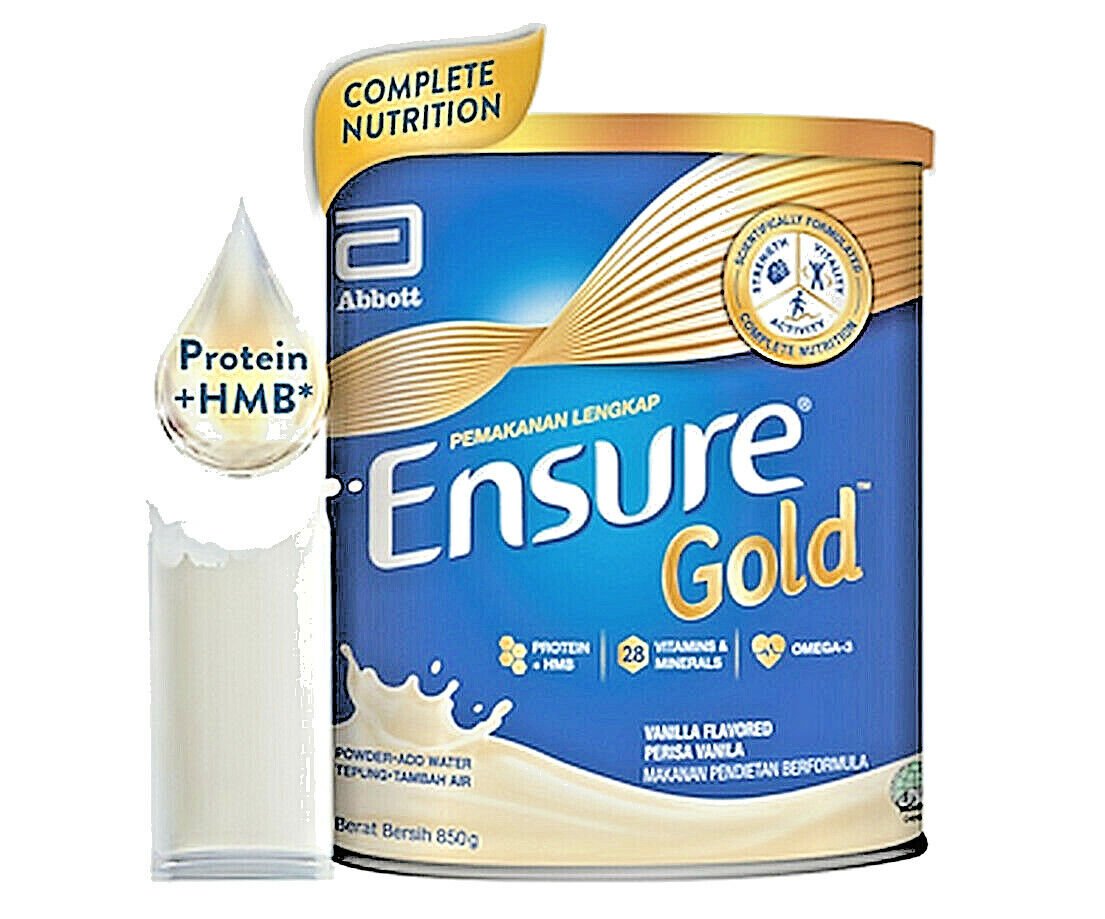 ENSURE Gold Wheat Flavour Complete Nutrition 850g X 4 Tins NEW EXPRESS ...