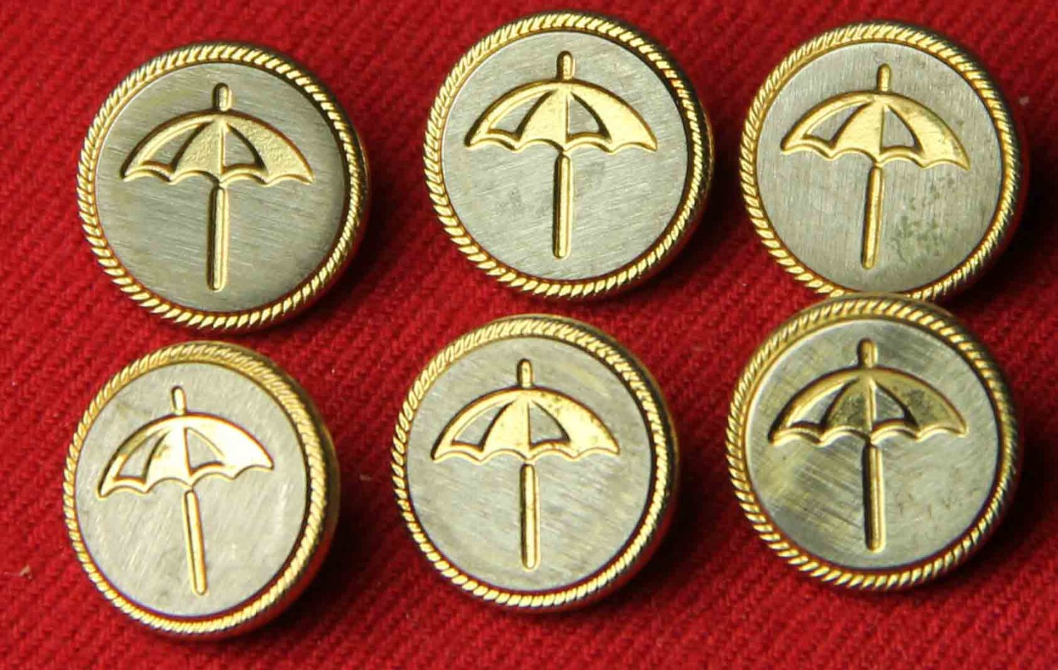 6 Metal Vintage Umbrella Buttons for Blazer Sleeves, Vests or Sweaters ...