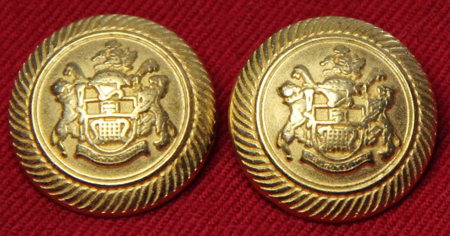 Two Men's Royal London Blazer Buttons Gold Shank