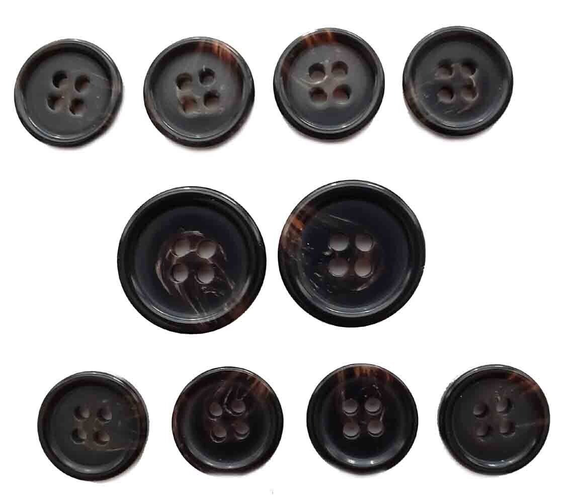 Polo Ralph Lauren Suit Buttons Set Gray Brown Amber 4 Eyelet CCX Men's