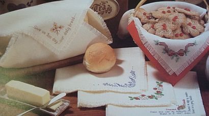 2 Bread Cloth Cross Stitch Leaflets Mini Bread Cloths